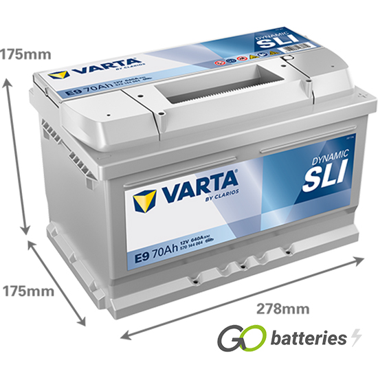 E9 Varta Dynamic SLI Battery 12V 70Ah 570 144 064 (100) - GoBatteries