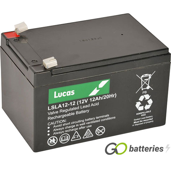 LSLA12-12 Lucas AGM Battery 12V 12Ah - GoBatteries