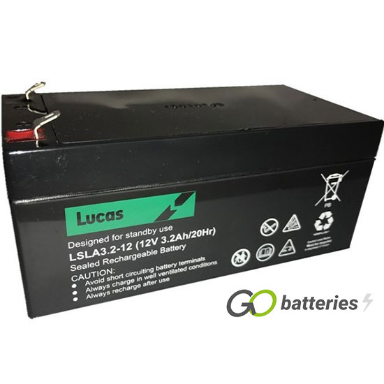 LSLA3.2-12 Lucas AGM Battery 12V 3.2Ah - GoBatteries
