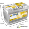A7 Varta Dynamic AGM Start-Stop Battery 12V 70Ah 570 901 076 (096AGM ...